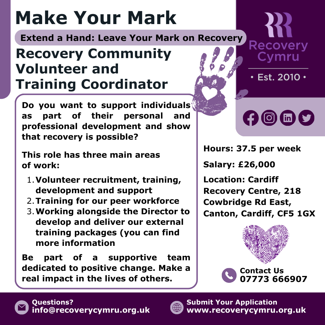 Recovery Cymru Vacancies | Recovery Cymru